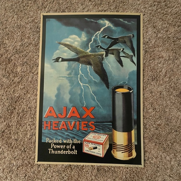 Accents | Vintage Ajax Heavies Tin Sign 165 X 1125 | Poshmark